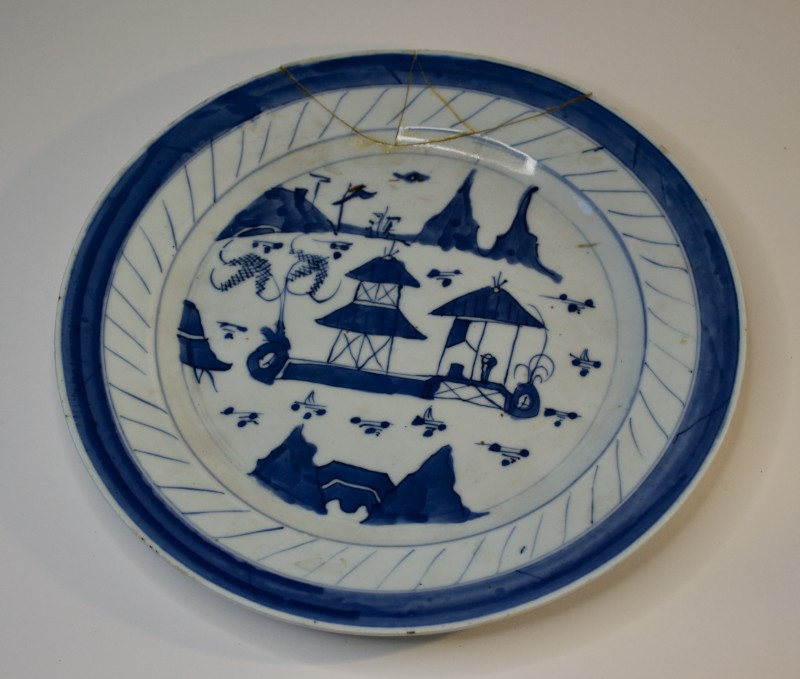 History:Collection:Three Large Canton Plates | Joel Lane Museum House